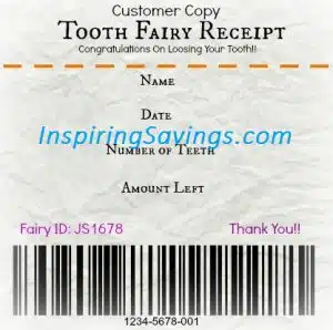 Printable Tooth Fairy Receipt - Make Losing Teeth Fun