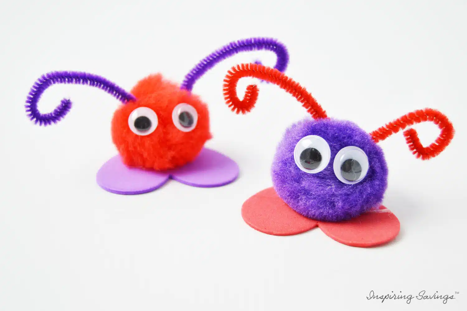 Valentine's Day Love Bug Craft Made From Pom Poms