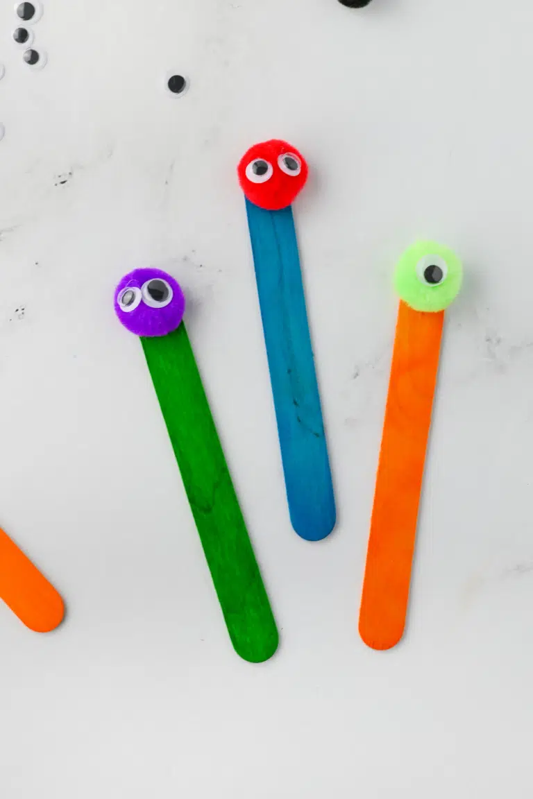 DIY Monster Bookmarks Made With Popsicle Sticks