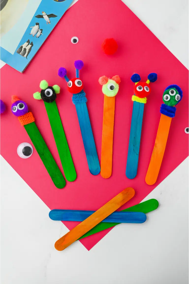 DIY Monster Bookmarks Made With Popsicle Sticks